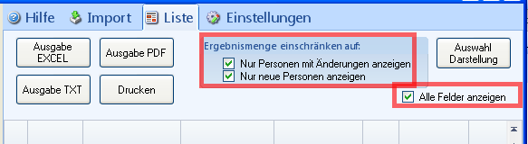 Liste sortieren, filtern, Spalten umordnen usw
